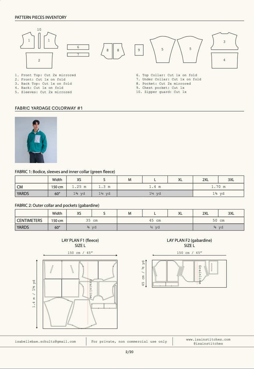 Quarter Zip Fleece Sweatshirt For Men BALTO PDF Sewing Pattern – isa in ...