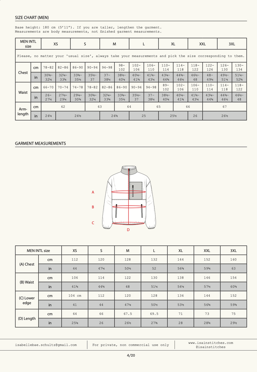 Quarter Zip Fleece Sweatshirt For Men BALTO PDF Sewing Pattern – isa in ...