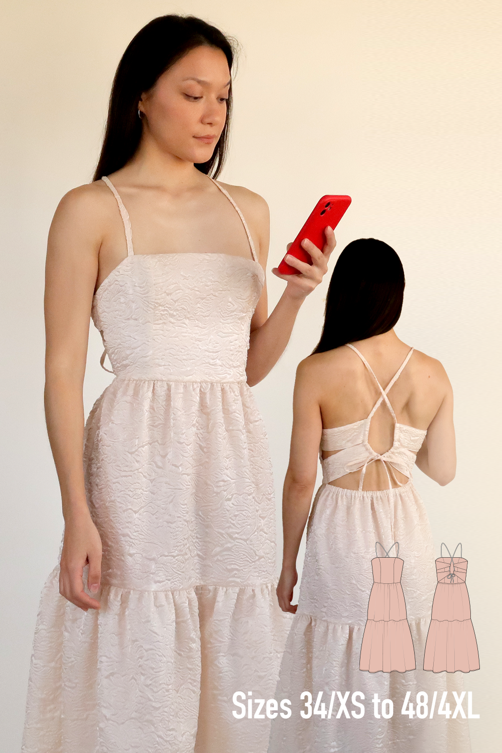 Alicia Tiered Midi Sundress PDF Digital Sewing Pattern – isa in stitches